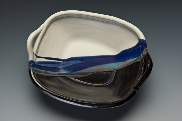 Hand built platter with rim